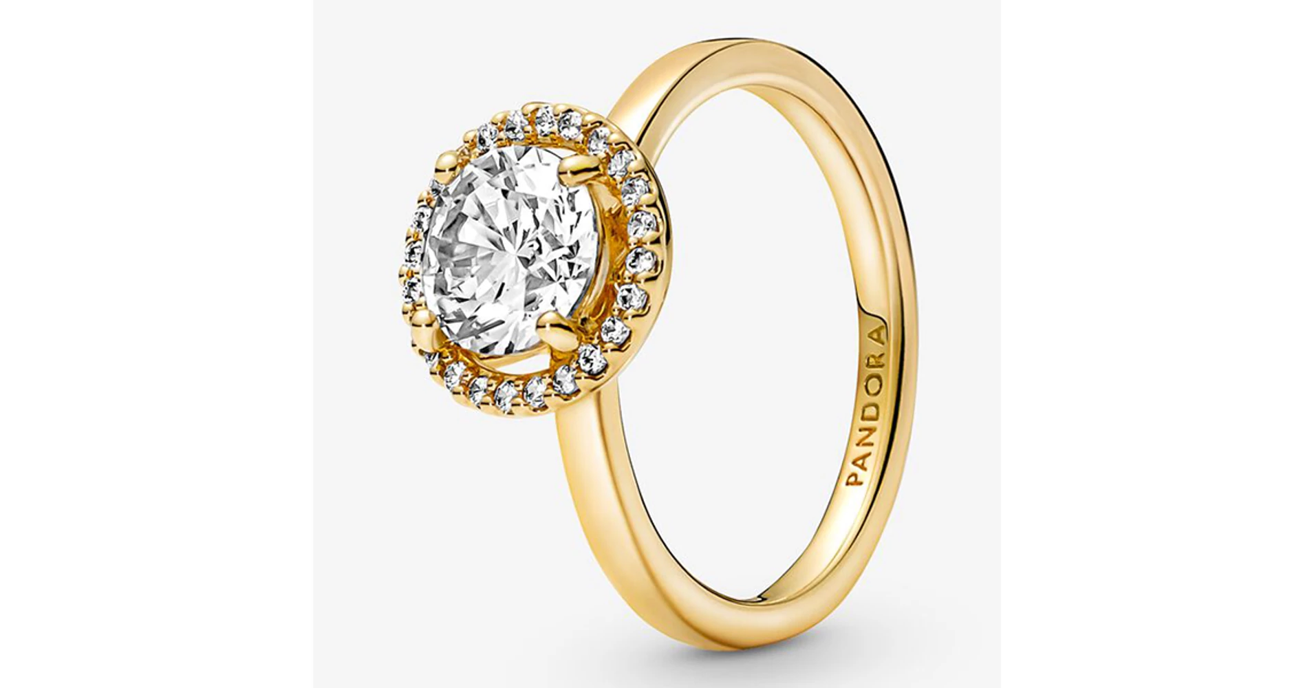 Pandora sárga arany csillogó kerek gyűrű - 161234C01-50 - Pandora gyűrűk