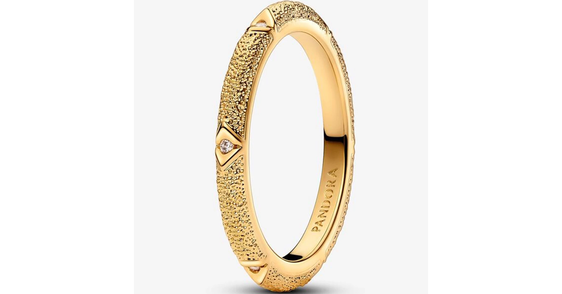 Pandora Me aranyozott textúra és köves gyűrű - 163322C01-48 - Pandora ...