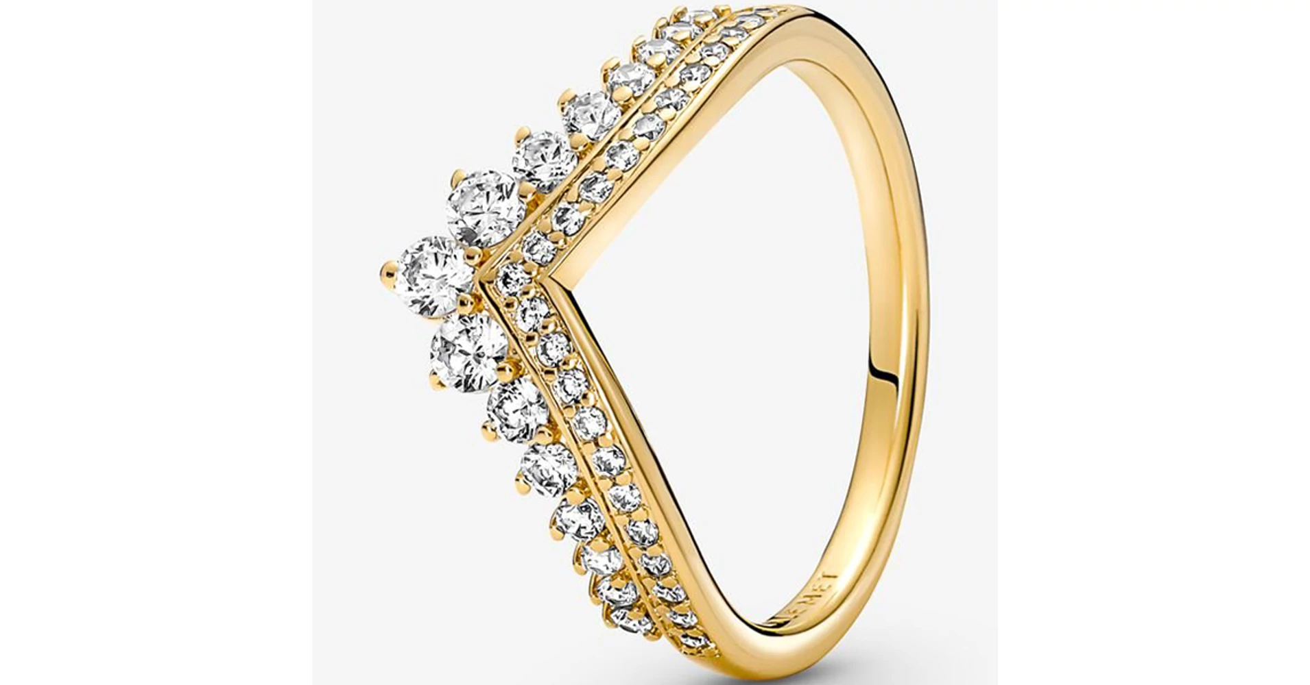 Pandora sárga arany tiara kívánság gyűrű - 167736C01-48 - Pandora gyűrűk