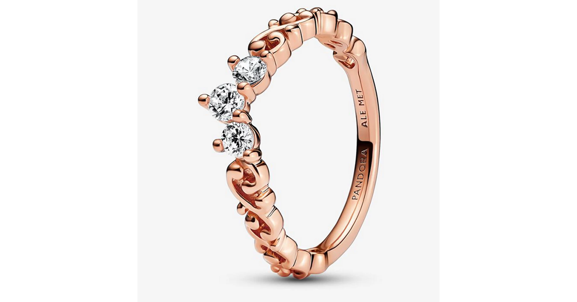 Pandora rozé arany fejedelmi korona gyűrű - 182232C01-48 - Pandora gyűrűk