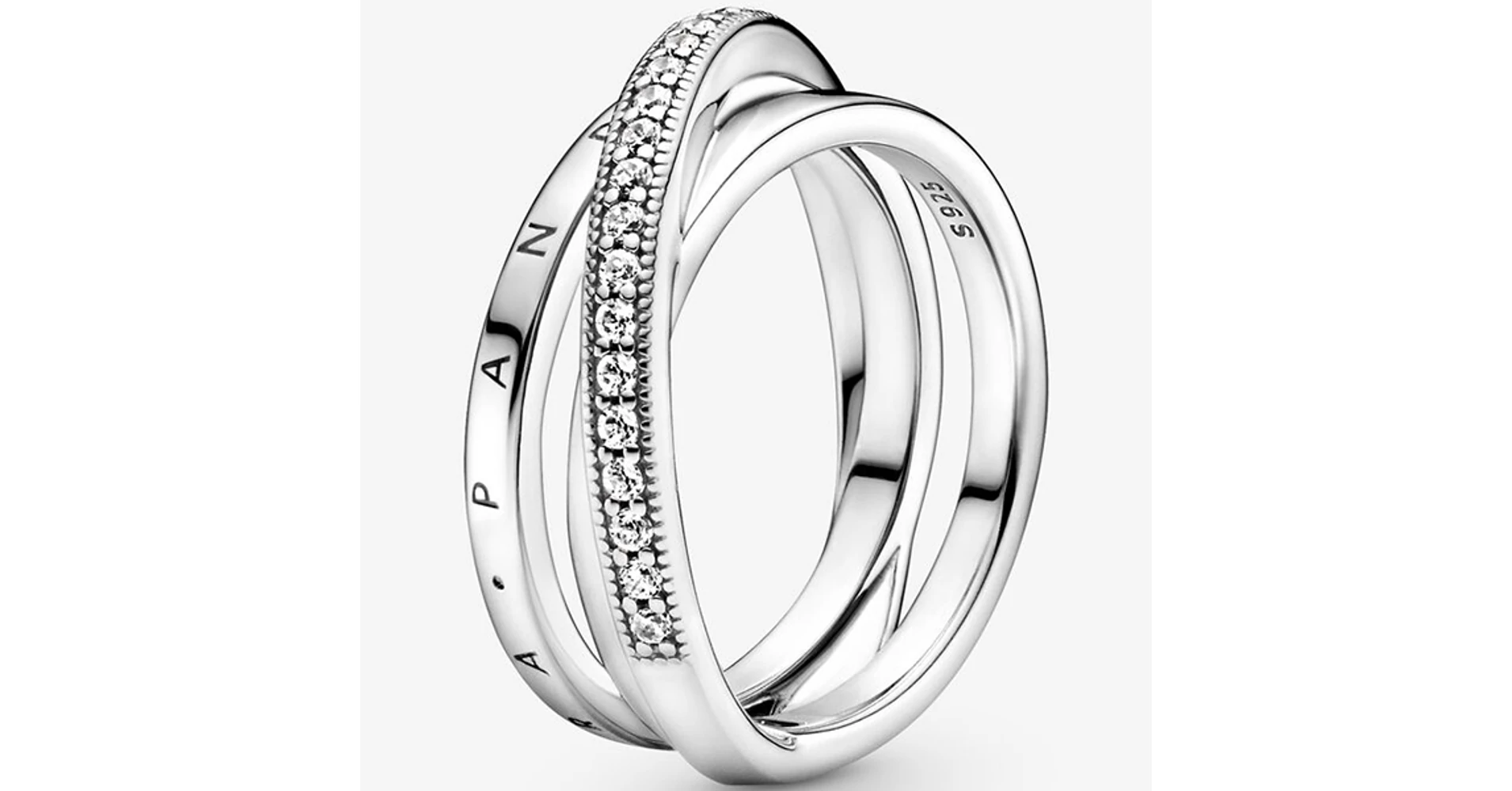 Pandora ezüst összefonódó pavé gyűrű - 199057C01-48 - Pandora gyűrűk