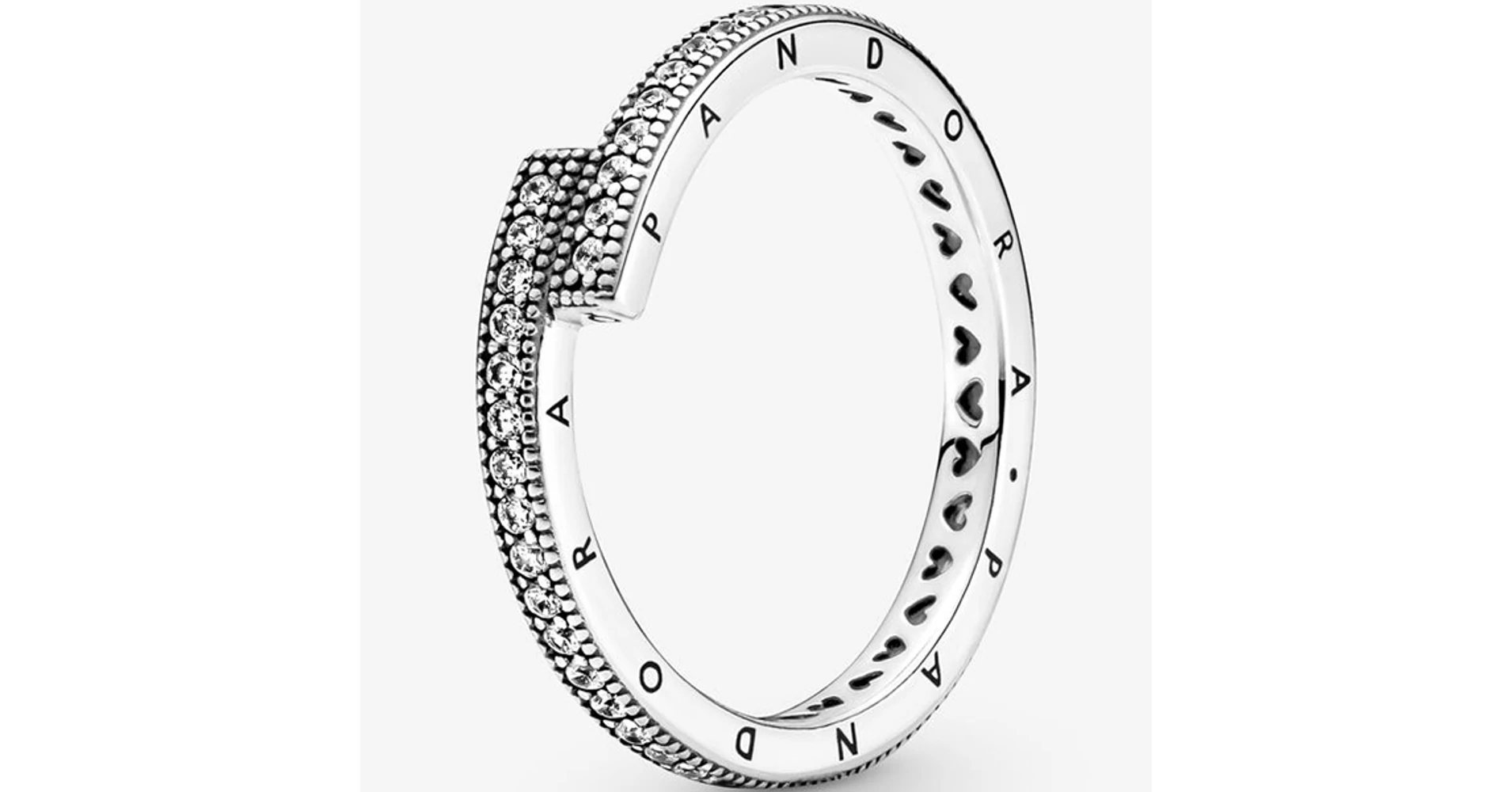 Pandora ezüst szikrázó átlapolt gyűrű - 199491C01-48 - Pandora gyűrűk