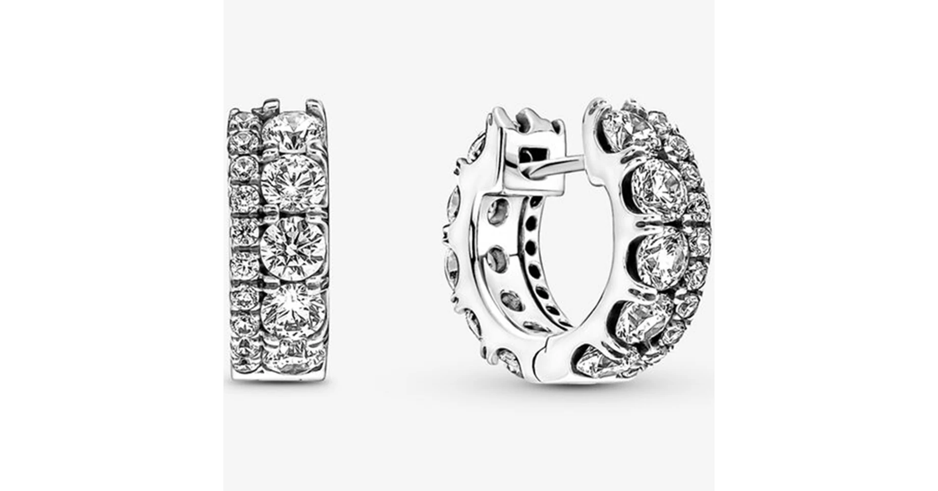 Pandora dupla pavé karika fülbevaló - 290058C01 - Pandora fülbevalók