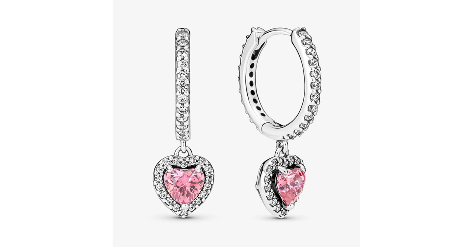 Pandora rozsaszín szív karika fülbevaló - 291445C01 - Pandora fülbevalók