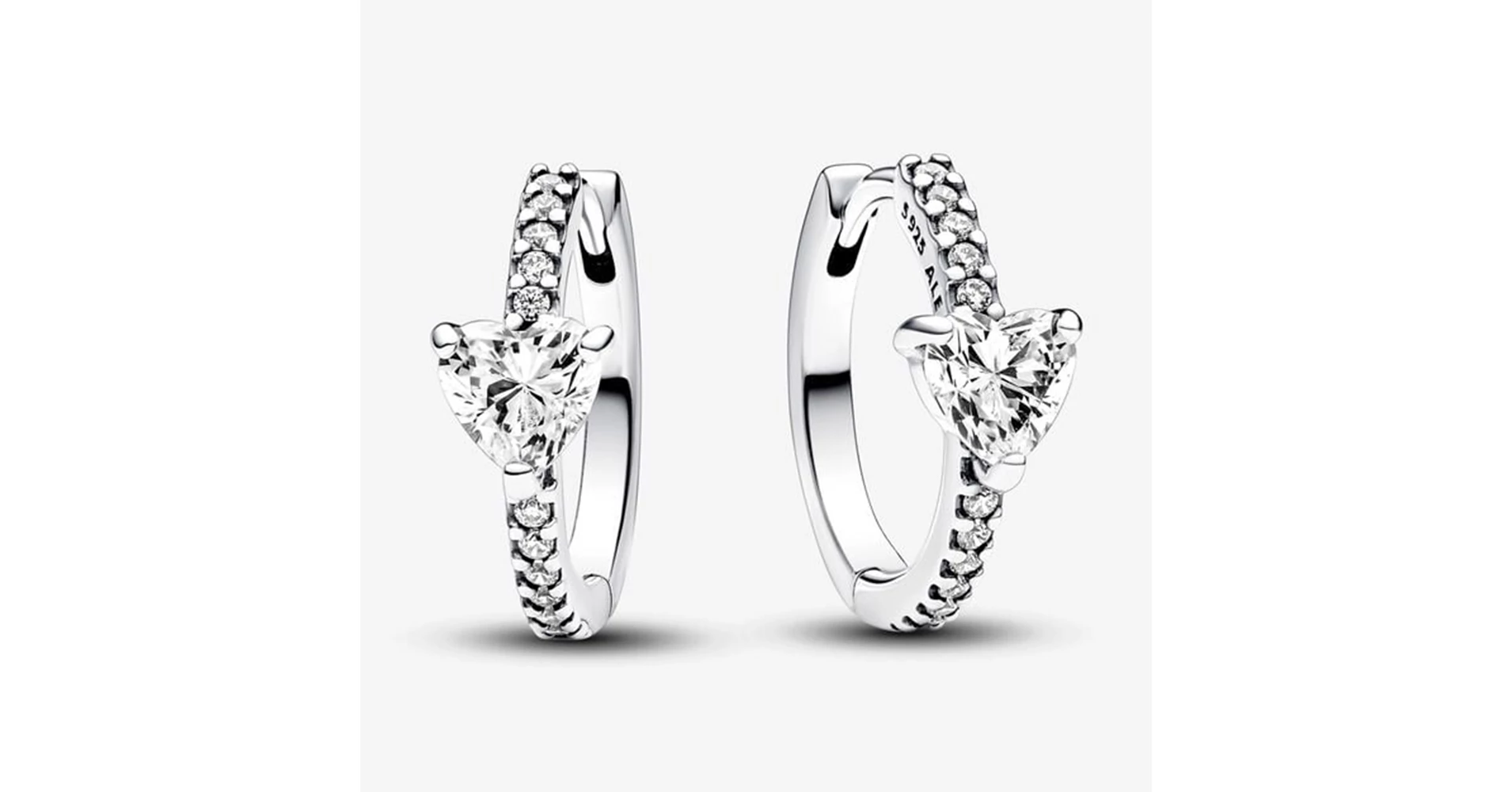 Pandora szikrázó szív karika fülbevaló - 293101C01 - Pandora fülbevalók