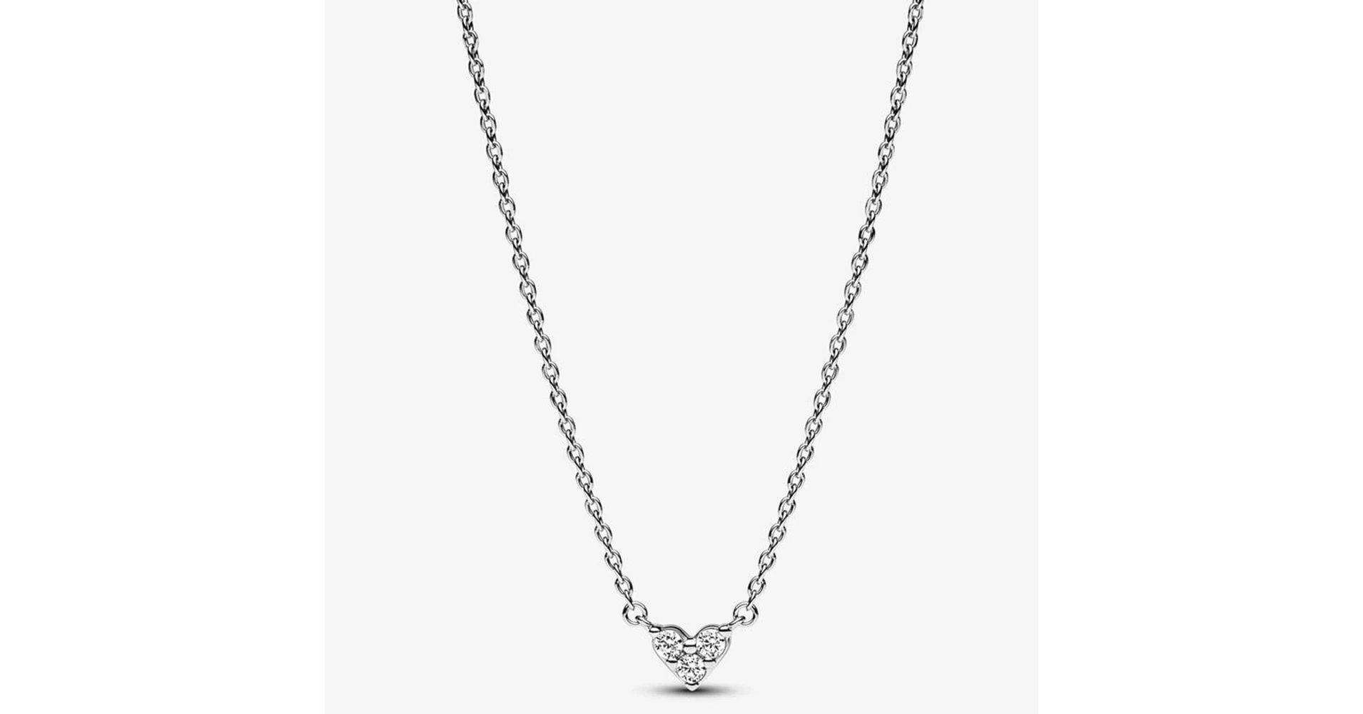 Pandora tripla köves ezüst szív nyaklánc - 393014C01-45 - Pandora ...