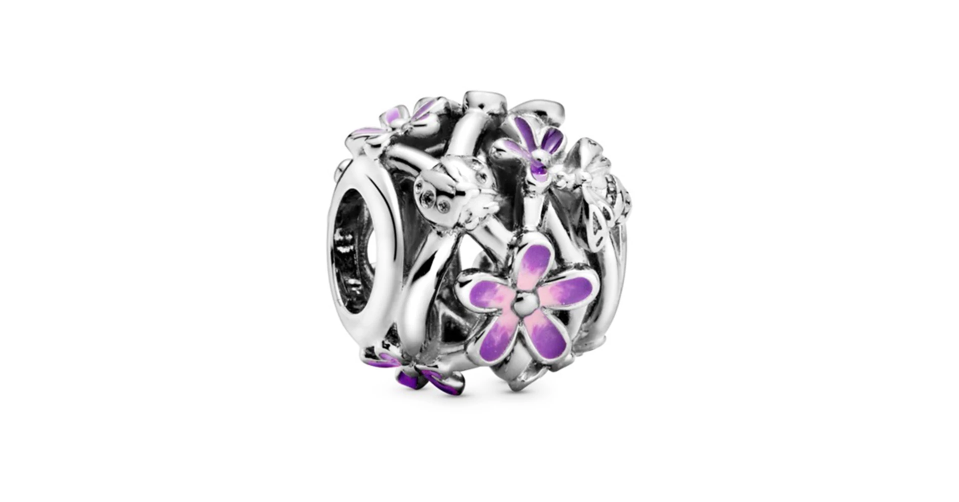 Pandora áttört lila százszorszép charm - 798772C02 - Pandora charmok
