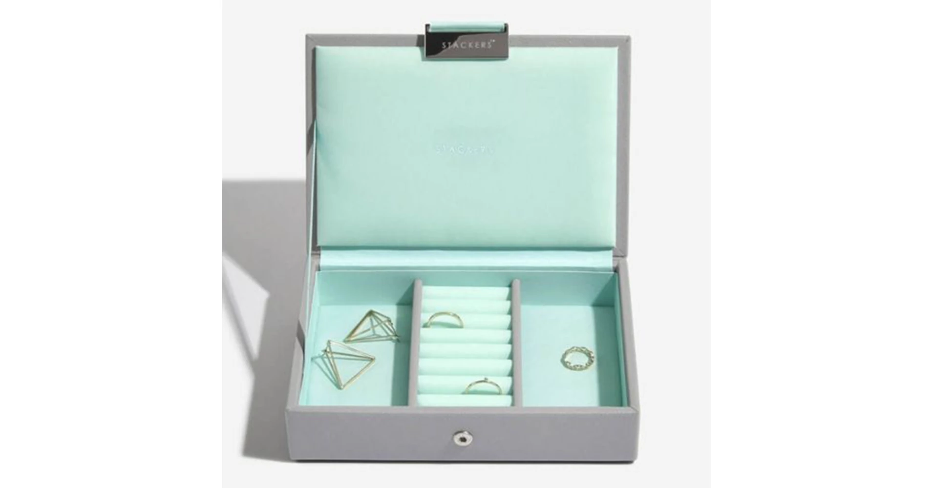 Stackers szürke színű mini fedeles ékszerdoboz - 73533 - Stackers ékszertartó dobozok