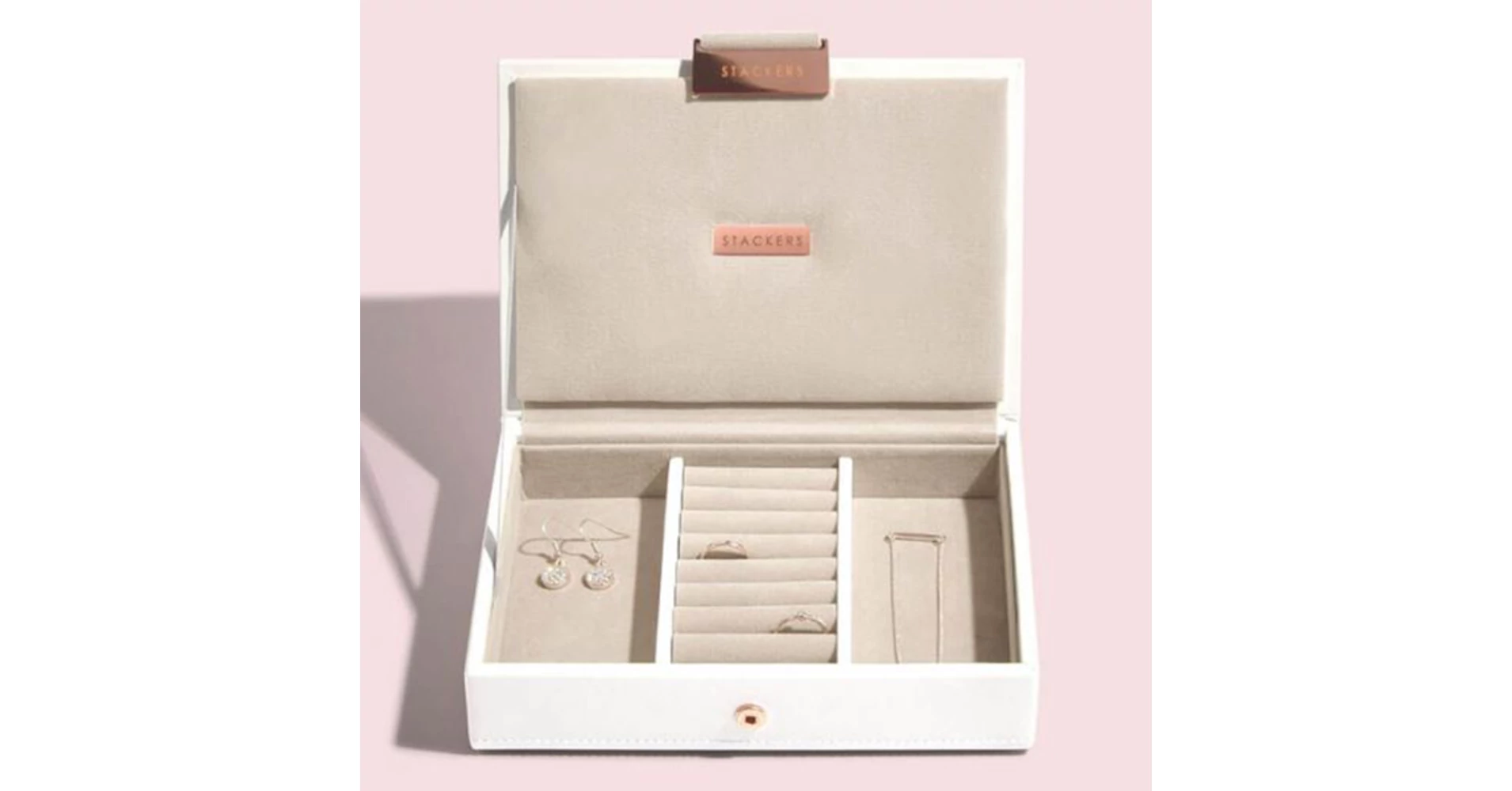 Stackers fehér színű mini fedeles ékszerdoboz - 73542 - Stackers ékszertartó dobozok