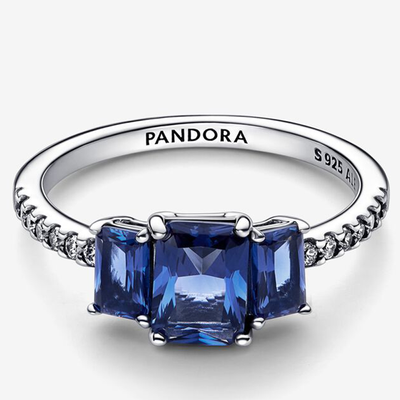 Pandora ragyogó kék kristályok gyűrű - 192389C01-48 - Pandora gyűrűk