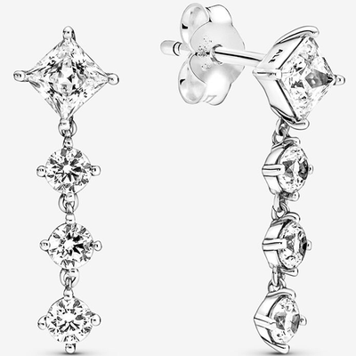 Pandora szikrázó kerek és szögletes fülbevaló - 290045C01 - Pandora ...