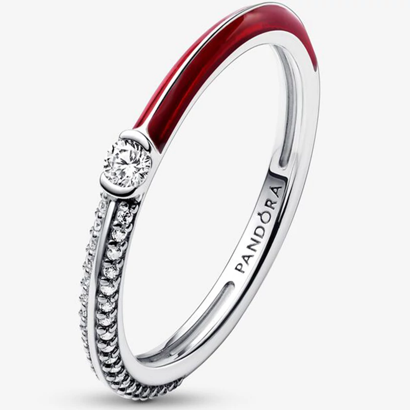 Pandora Me pavé & piros gyűrű - 192528C01-48 - Pandora gyűrűk