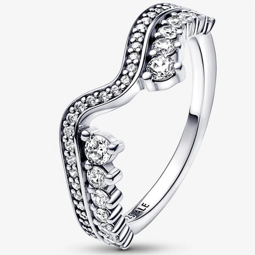 Pandora szikrázó aszimmetrikus hullám gyűrű - 192543C01-48 - Pandora gyűrűk