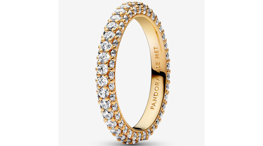 Pandora arany pavé egysoros gyűrű - 162627C01-48 - Pandora gyűrűk