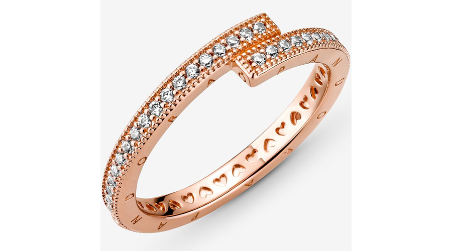 Pandora rozé szikrázó átlapolt gyűrű - 189491C01-52 - Pandora gyűrűk