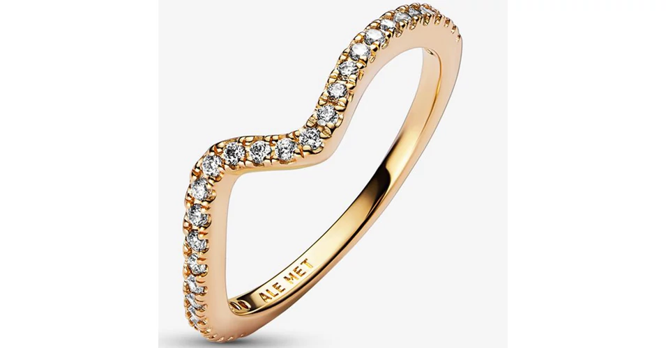 Pandora arany szikrázó hullámok gyűrű - 162539C01-48 - Pandora gyűrűk