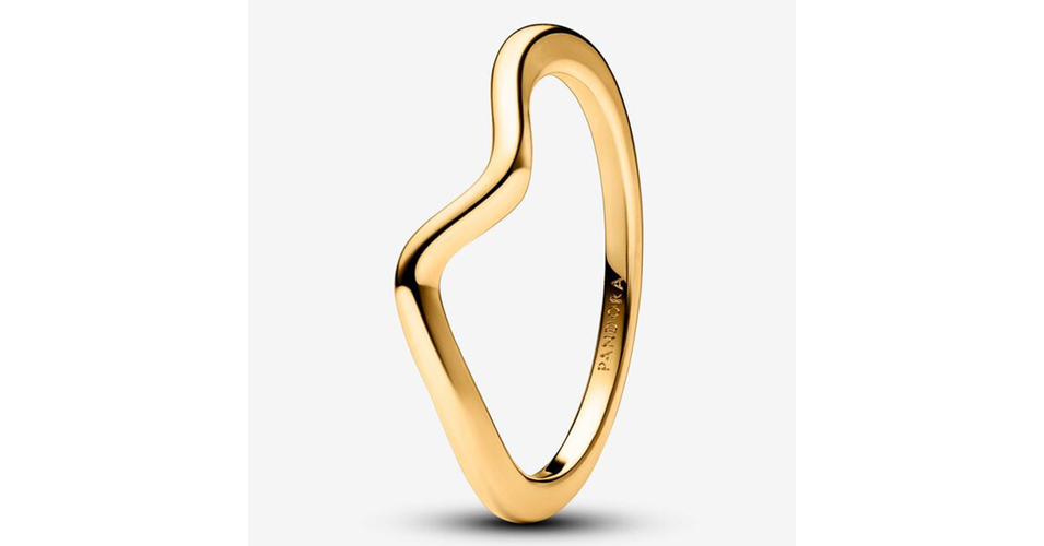 Pandora arany polírozott hullám gyűrű - 163095C00-48 - Pandora gyűrűk