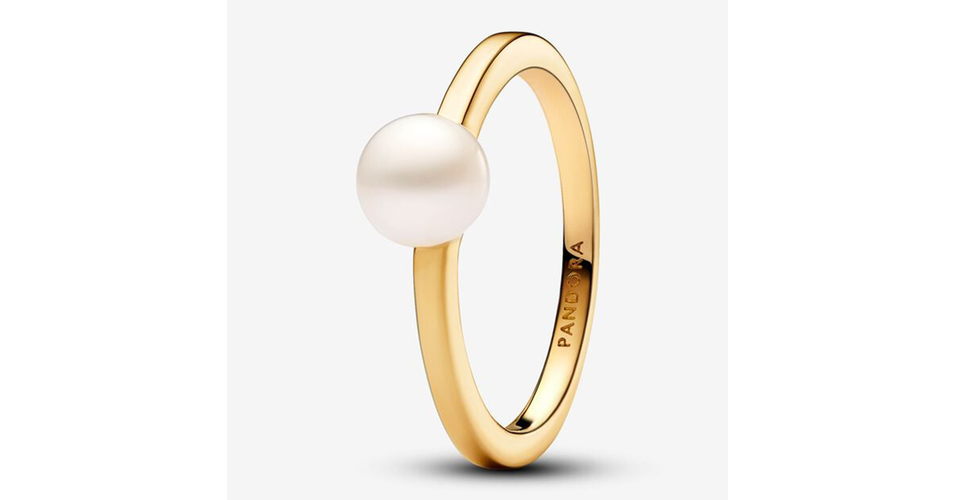 Pandora dupla édesvízi gyöngyös sárga arany gyűrű - 163157C01-48 ...