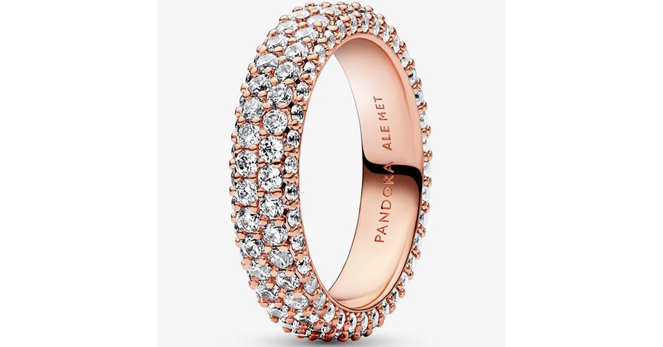 Pandora rozé pavé kétsoros gyűrű - 182629C01-48 - Pandora gyűrűk