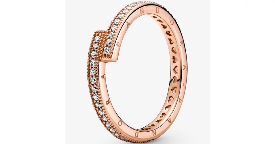 Pandora rozé szikrázó átlapolt gyűrű - 189491C01-52 - Pandora gyűrűk
