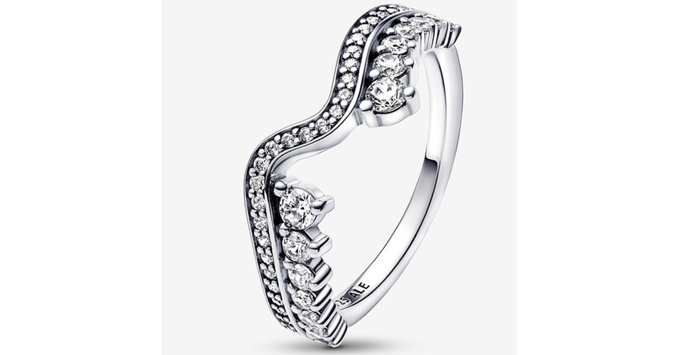 Pandora szikrázó aszimmetrikus hullám gyűrű - 192543C01-48 - Pandora gyűrűk