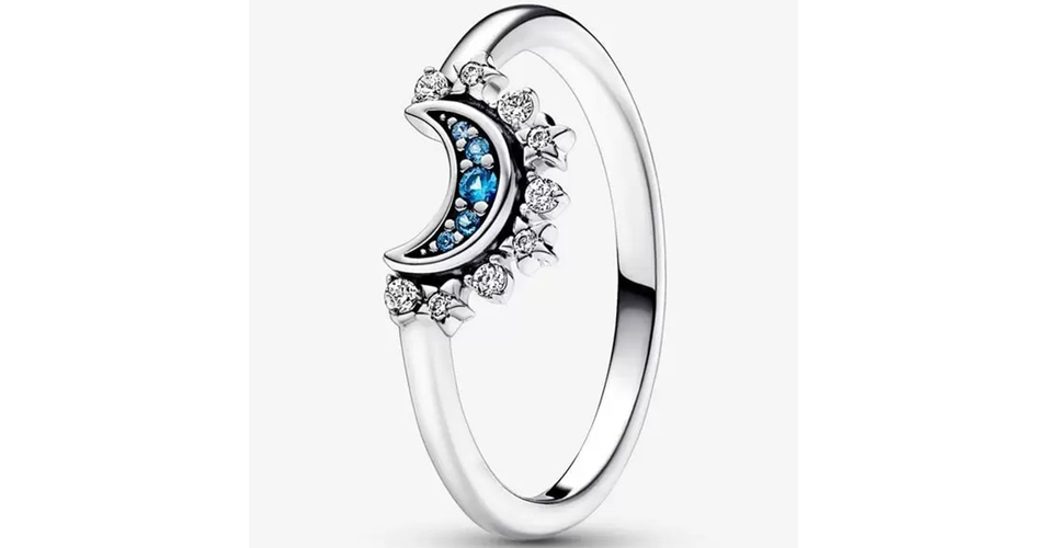 Pandora kék égi Hold gyűrű - 192675C01-56 - Pandora gyűrűk