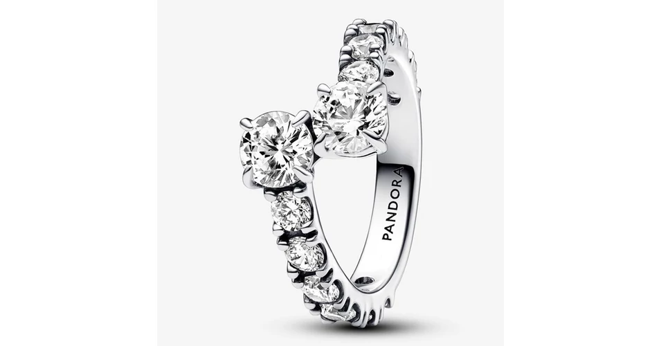 Pandora szikrázó átlapolt szalagok gyűrű - 193149C01-48 - Pandora gyűrűk