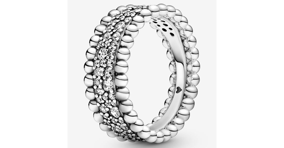 Pandora gyöngyös pavé gyűrű - 198676C01-60 - Pandora gyűrűk