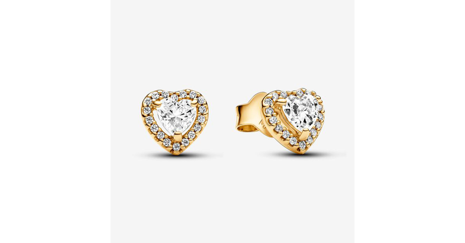 Pandora arany szikrázó kiemelt szív fülbevaló - 268427C01 - Pandora ...