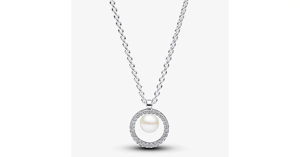 Pandora tenyésztett gyöngy és pavé colier nyaklánc - 393165C01-45 ...