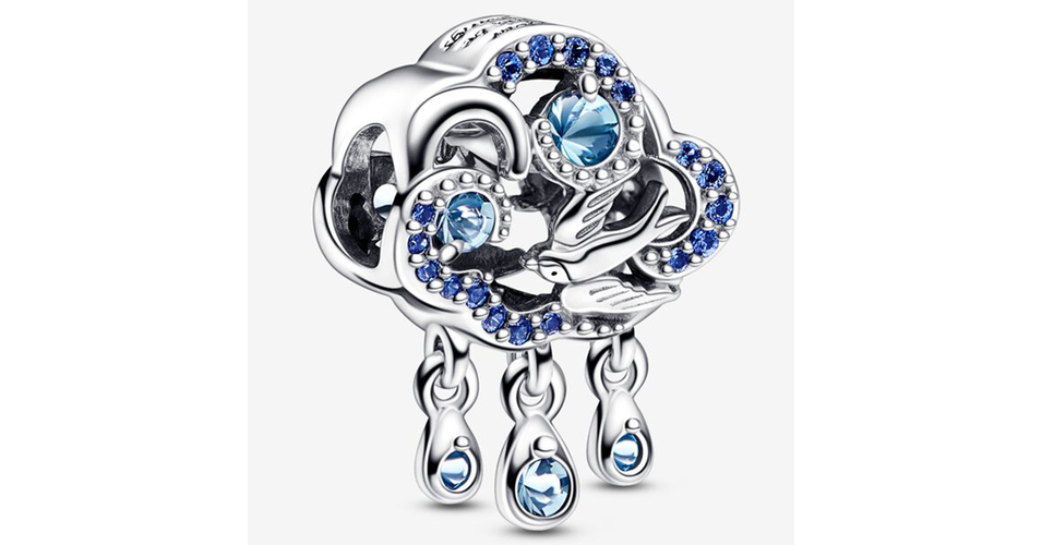 Pandora kék felhő & fecske charm - 792569C01 - Pandora charmok