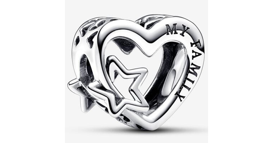Pandora áttört szív és csillag charm - 792829C00 - Pandora charmok