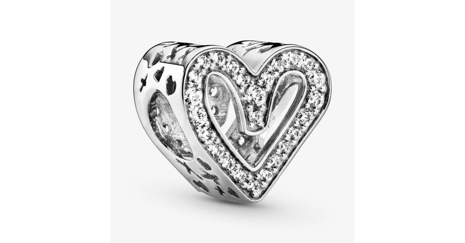 Pandora szikrázó szabadkézi szív charm - 798692C01 - Pandora charmok