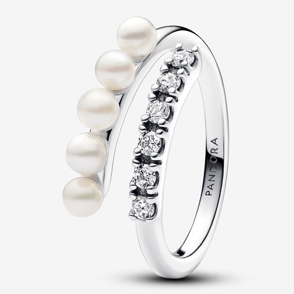 Pandora édesvízi gyöngyös ezüst nyitott gyűrű - 193145C01-48 - Pandora ...