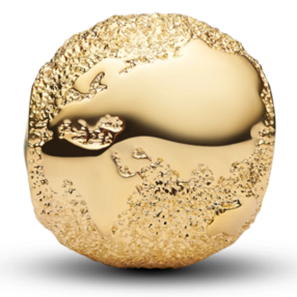 Pandora aranyozott texturált földgömb charm - 764529C00 - Pandora charmok